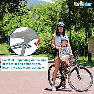 UrRider Child Bike Seat, Front Mount Kids Bike Seat, Fits Mountain Bikes, Hybrid Bikes, Portable, Tool-Free, Quick-Release, ultra-light, Toddler Bike Seat for Children 2-6 Years(up to 60lbs)