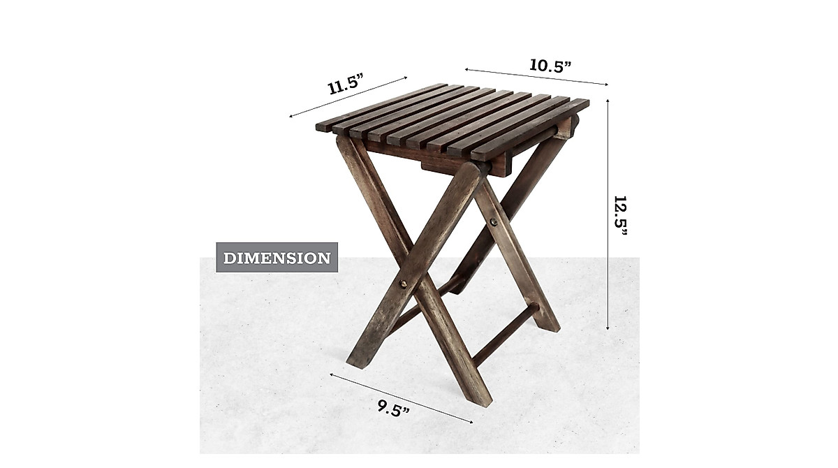 LITADA Small Patio Table Set - Modern Acacia Design