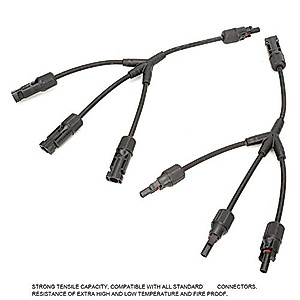 1 Pair Y Type Branch Connector, Renewable Energy Solar & Wind Power Parts & Accessories Waterproof Extension Cable PV Wire Adapter Solar Panel Cable