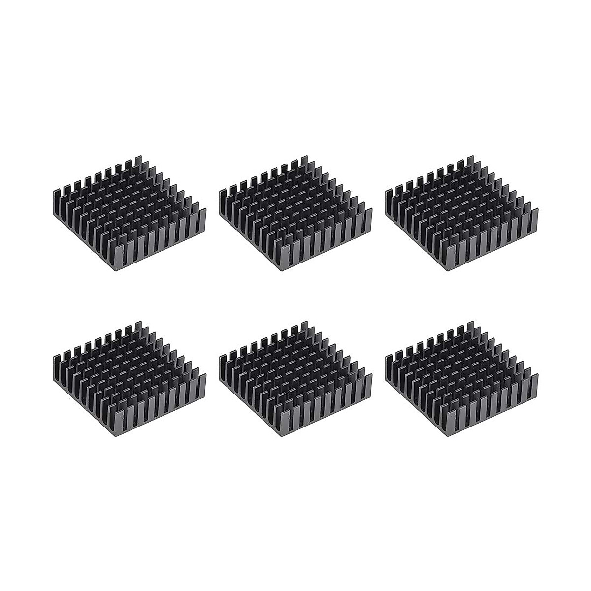 uxcell 10x35x35mm Black Aluminum Heatsink Thermal Adhesive Pad Cooler for Cooling 3D Printers 6Pcs