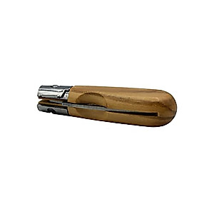 Clermont Coutellerie Premium Stainless Steel Folding Oyster Knife Shuckers With Olivewood Handle & Stainless Steel Bolster, 2-1/4-in, 100% Made in France