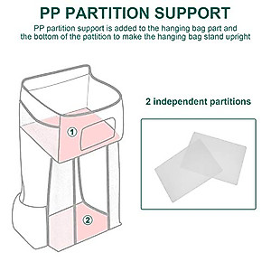 Accmor Hanging Baby Diaper Caddy Organizer with Paper Pocket, Diaper Stacker, Baby Crib Hanging Classified Storage Bag Organizer for Changing Table, Crib, Playard or Wall & Nursery Organization, Grey