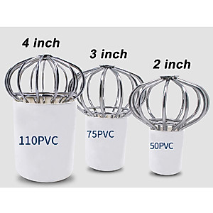 Baitaihem 304 Stainless Steel Drain Outdoor Roof Anti-Blocking Line Cap Drain Cover Gutter Protector Cleaner Gutter Cleaning Tool,4 inch