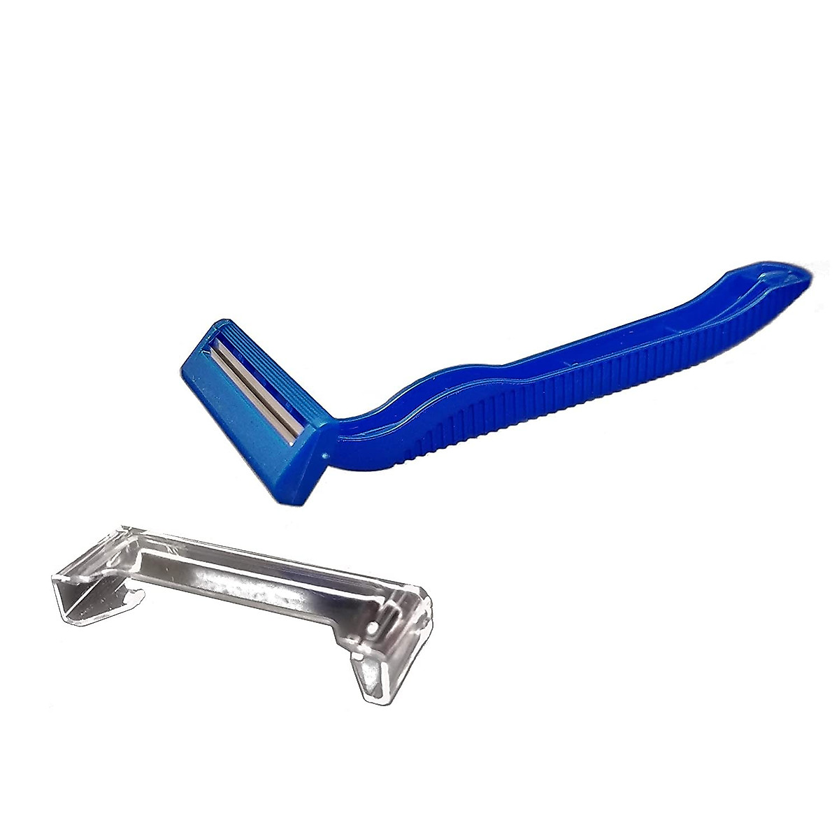 Disposable Twin Blade Razor [Pack of 100] Professional Blue Easy Grip Throw Away Single Use Body Shaving Razors for Silky Smooth Shave for Men and Women with Sensitive Skin – Home, travel, homeless