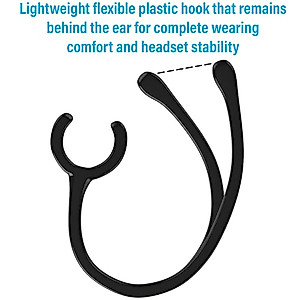 Ear Hooks for Wireless Headset 10mm Large Clamp Holder Clips, Replacement Ear Loops Earpiece Accessories, Black, 9 Pack