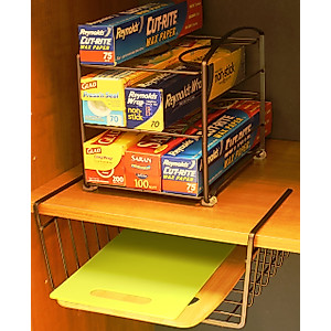 DecoBros Kitchen Wrap Organizer Rack, Bronze (Small / Standard, 2-1/2" Box)
