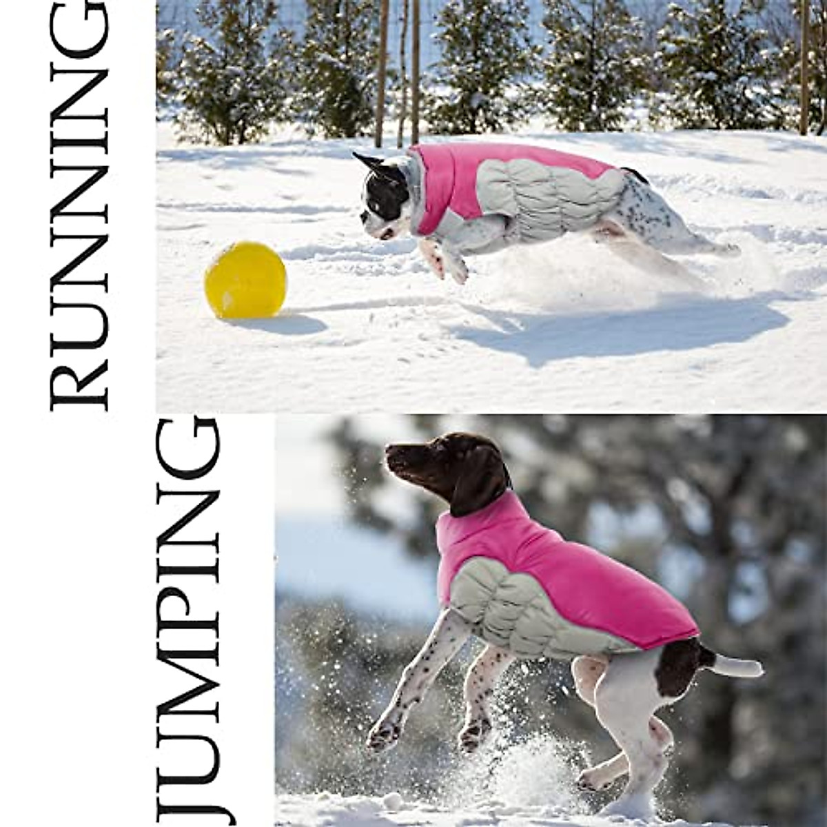 MKubwaa Polar Fleece Dog Jacket, Reflective Dog Cold Weather Coat Vest for Small Medium Dogs, Winter Waterproof Puppy Clothes with Fur Collars, Comfortable Thicken Pet Winter Apparel(Red-XL)