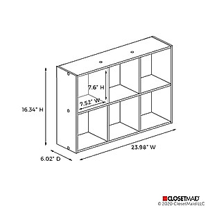 ClosetMaid 5430 Mini 6-Cube Desktop or Wall Mount Organizer, Bleached Walnut