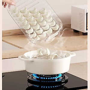 MANHONGYU 4-layer Food Storage Container, Dumpling Box,Cookie Container,Transparent Food Preservation Box for Kitchen and Refrigerator, Stackable Snack Container with Lid，Good Sealing,Heighten