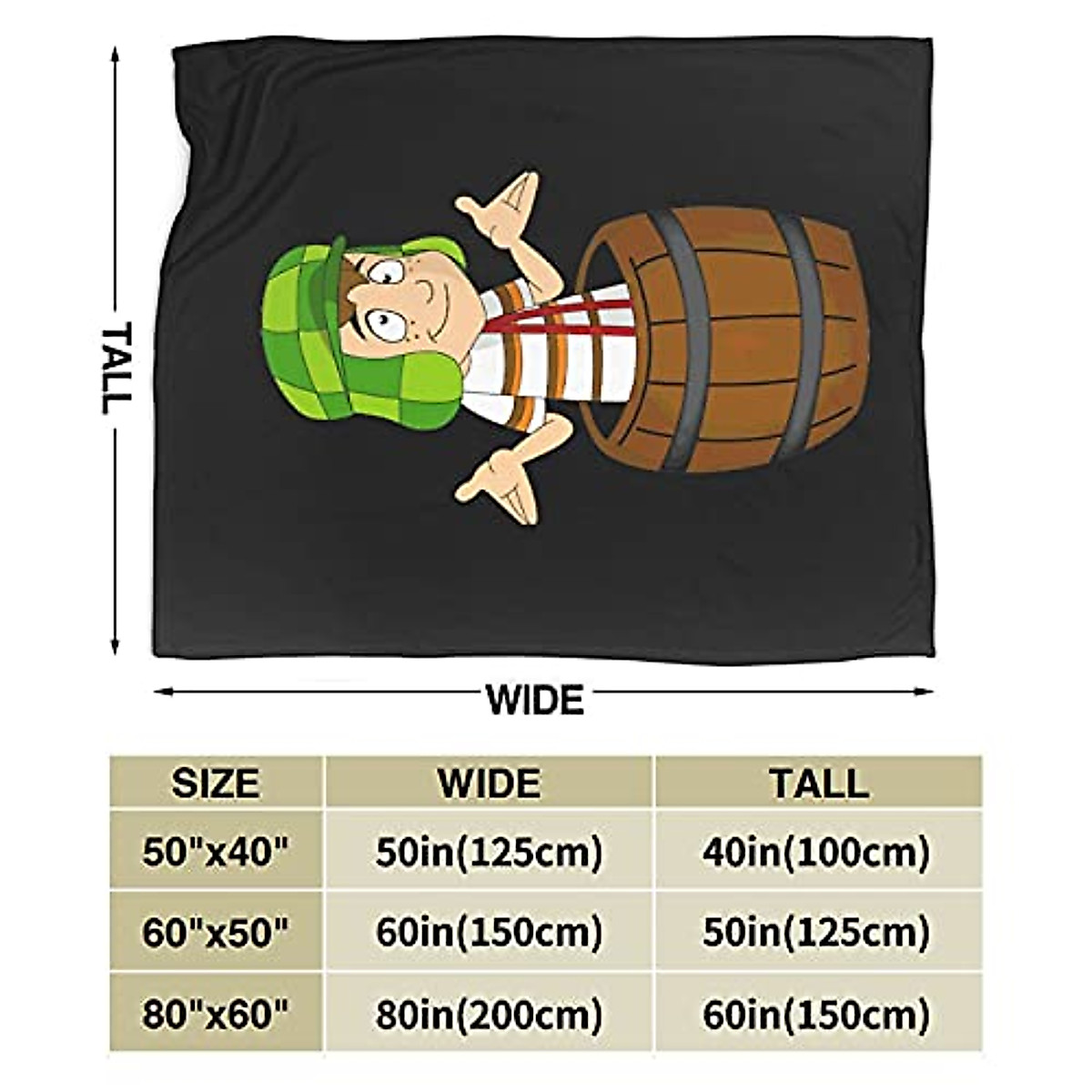 YSLPshop El Chavo Animado Blanket Flannel Plush Anime Throw Blankets Ultra-Soft Micro Fleece Blanket Air Conditioning Blanket Quilt Home Decor Suitable for All Season Sofa Blanket 50"X40"