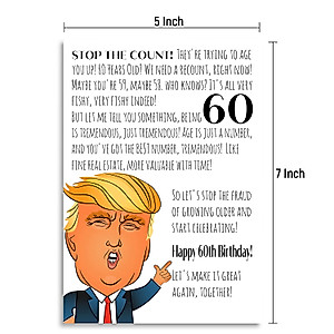 Funny 60th Birthday Card, 60 Birthday Card for Women Men, Birthday Card Decoration Gifts for Him or Her Turning 60 Years Old (5 x 7 Inch Birthday Card with Kraft Envelope)