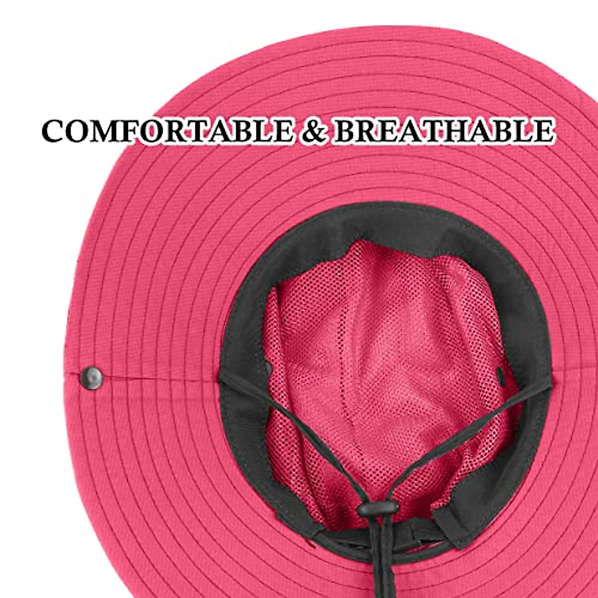 4 Pack Womens Ponytail Summer Sun Hat UV Protection Foldable Mesh Wide Brim Beach Fishing Cap (4 Pack-Purple＆Watermelon Red＆Sky Blue＆Grey)