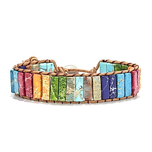 sedmart 7 Chakra Bracelet Weave Bracelets Friendship Gemstone Bracelets Healing Bracelets for Women Fashion Boho Bracelets Jewelry Yoga Bracelets Multicolor Bracelets