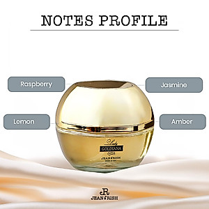 Jean Rish Lady Goldiana Eau De Parfume - Perfume for Women (3.4 Fl Oz / 100ml) with Jasmine, White Honey & Raspberry Notes - Long Lasting and Luxury Fragrance
