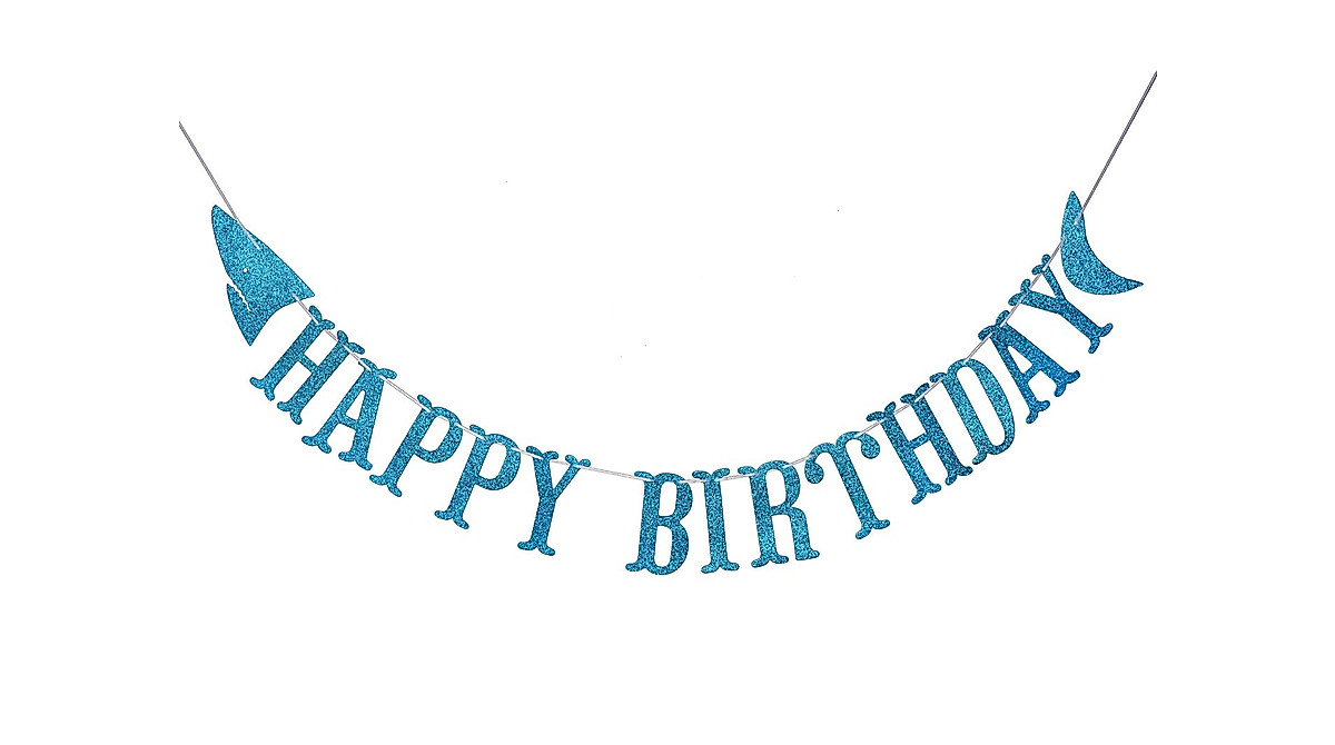 Shark Birthday Banner for Ocean-Themed Parties