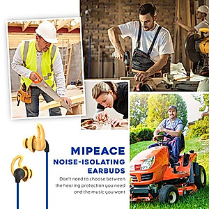MIPEACE Ear plug Headphones For Work, custom-fit work earbuds earphones-safety headphones for construction industrial