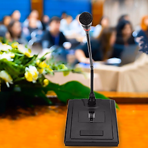 SYH&AQYE Gooseneck Wireless Microphone, 6.35 to 3.5mm Adapter Desktop Microphone, Table Mounted Condenser Mic for Conference, Studio Audio Recording