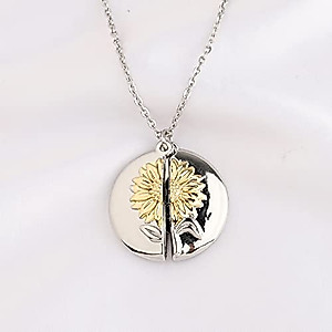 PENQI Cancer Awareness Sunflower Necklace Cancer Survivor Gift Fuck You Cancer You Fucking Fuck Necklace Sunflower Inspirational Gift For Cancer Warrior Fighter