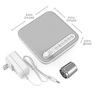 Pure Enrichment® WAVE™ Premium Sleep Therapy Sound Machine with USB Charger - Seamless Looping with 6 Soothing All-Natural Sounds, & Auto-Off Timer - Easily Portable for Travel (White) Patented Design
