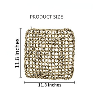 Bird Foraging Wall Toy Parrot Chewing Hanging Hook Toys Woven Climbing Hammock Mat Bird Climbing Net Climbing Cotton Rope Net Hanging Bird Climbing Rope (Large)