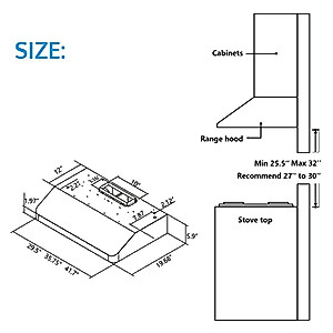 IKTCH 30 Inch Under Cabinet Range Hood with 900-CFM, 4 Speed Gesture Sensing&Touch Control Panel, Stainless Steel Kitchen Vent with 2 Pcs Baffle Filters(IKC01-30)