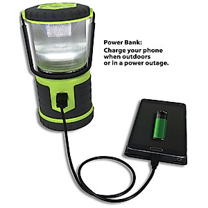 Tough Light USB Rechargeable Lantern | 400 Lumens | 200 Hours of Light | 6000mAh Power Bank | 6 Modes | Hanging Tent Lamp for Camping, Outdoors, Hurricane or Power Outage