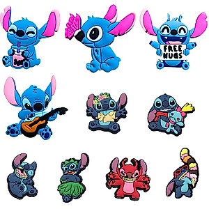 QUOEULT 10PCS Shoe Charms for Clog Sandals, PVC Cartoon Shoes Decoration Accessories for Boys Girls Teens Kids Party Favor Birthday Gifts