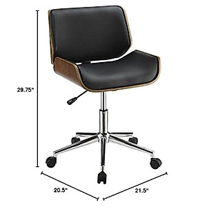 Coaster Home Furnishings Addington Adjustable Height Office Chair Black and Chrome
