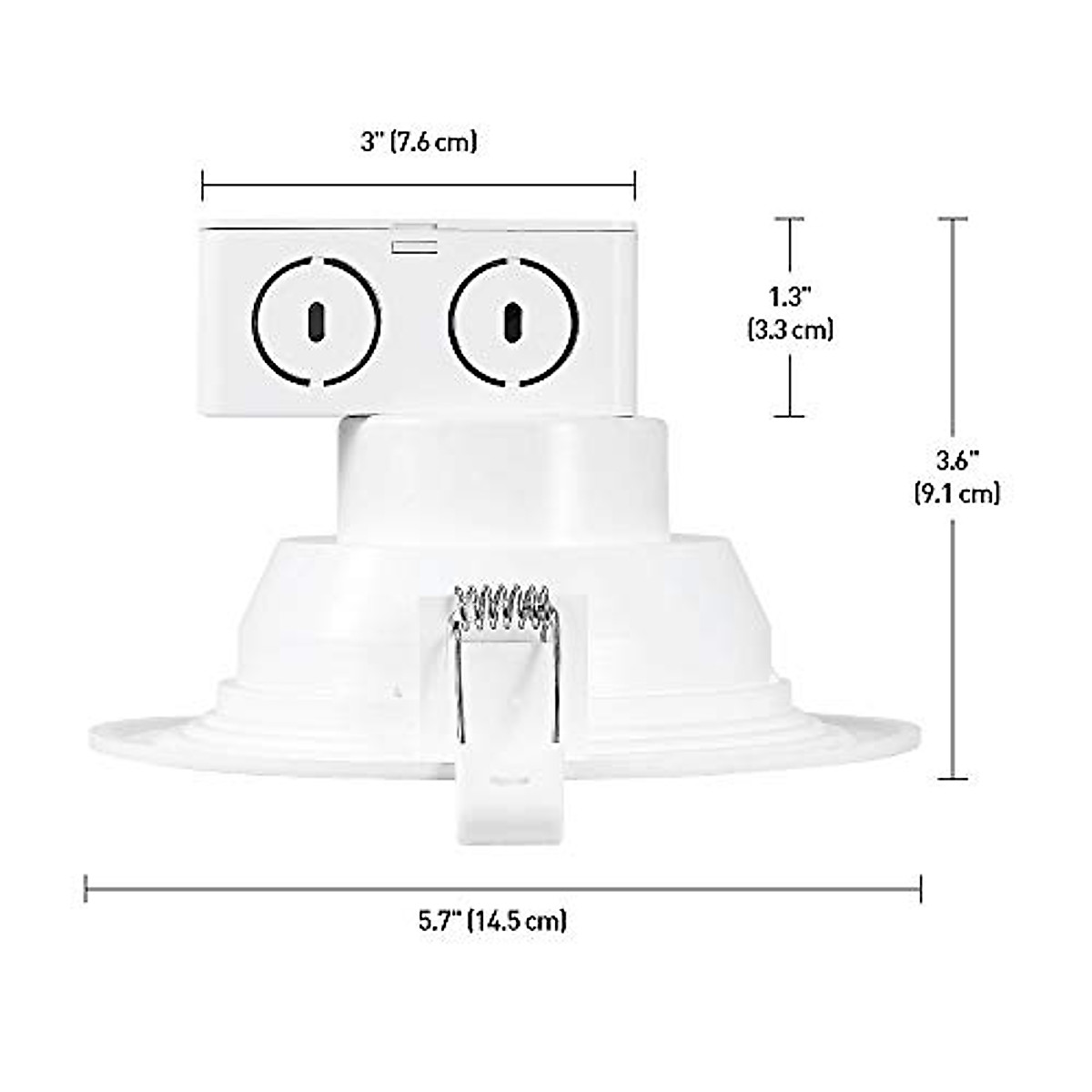 5" LED Integrated Ridged Spot Baffle Round Trim Recessed Lighting Kit 4-Pack, 9 Watts, Energy Star, CEC Title 24 Compliant, IC Rated, Dimmable, White, 5.25" Hole Size,91338