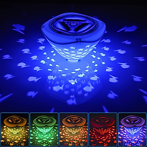 Floating Bathtub Light, Swimming Pool Lights with Colorful Fish Pattern for Light up Bath Toys, Aquariums, Party Decoration Lights (3AAA Batteries Powered, Not Included)
