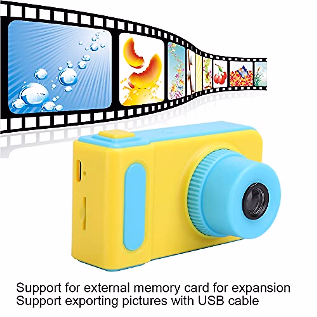 Kids Digital Dual Camera, HD Digital Video Camera Toy Little Kids, for Leisure and Entertainment for Kids for More Creative Ways(Blue (no Memory Card))