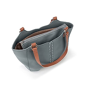 The Sak Womens Bolinas Leather Satchel, Dusty Blue, One Size US