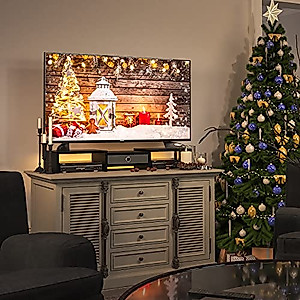 ORLALAR Dual Computer Monitor Stand with Drawer, Office Supplies Desktop Organizer Stand 3 Shelf Monitor Riser with Adjustable Length and Angle, Home Office Desk Accessories, Black