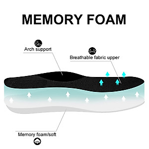 Running Shoes for Women Tennis Sneakers Air Cushion Arch Support Slip Resistance Memory Foam Mesh Comfortable Shoes for Walking Gym Athletic Work All Black US 8