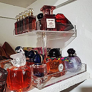 Perfume Organizer Display Tray Acrylic Handmade Large Vanity Trays Makeup Storage Holder Bathroom Organizer Countertop for Table Cabinet Kitchen Countertop