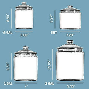 Anchor Hocking Heritage Hill Glass 0.5 Gallon Storage Jar, Set of 2