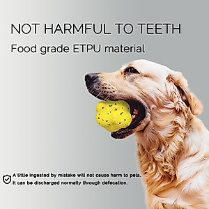 VKL Dog Chew Ball Interactive Toy ETPU Atmoic Bite Tough Float Suitable for Large Medium and Small Dogs Grinding Teeth Strong Elasticity Relieve Boredom (Yellow)