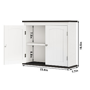 BOTLOG Bathroom Wall Cabinet, Medicine Cabinet with Door and Shelf, Wood Hanging Cabinet Over The Toilet Space Saver Storage Cabinet