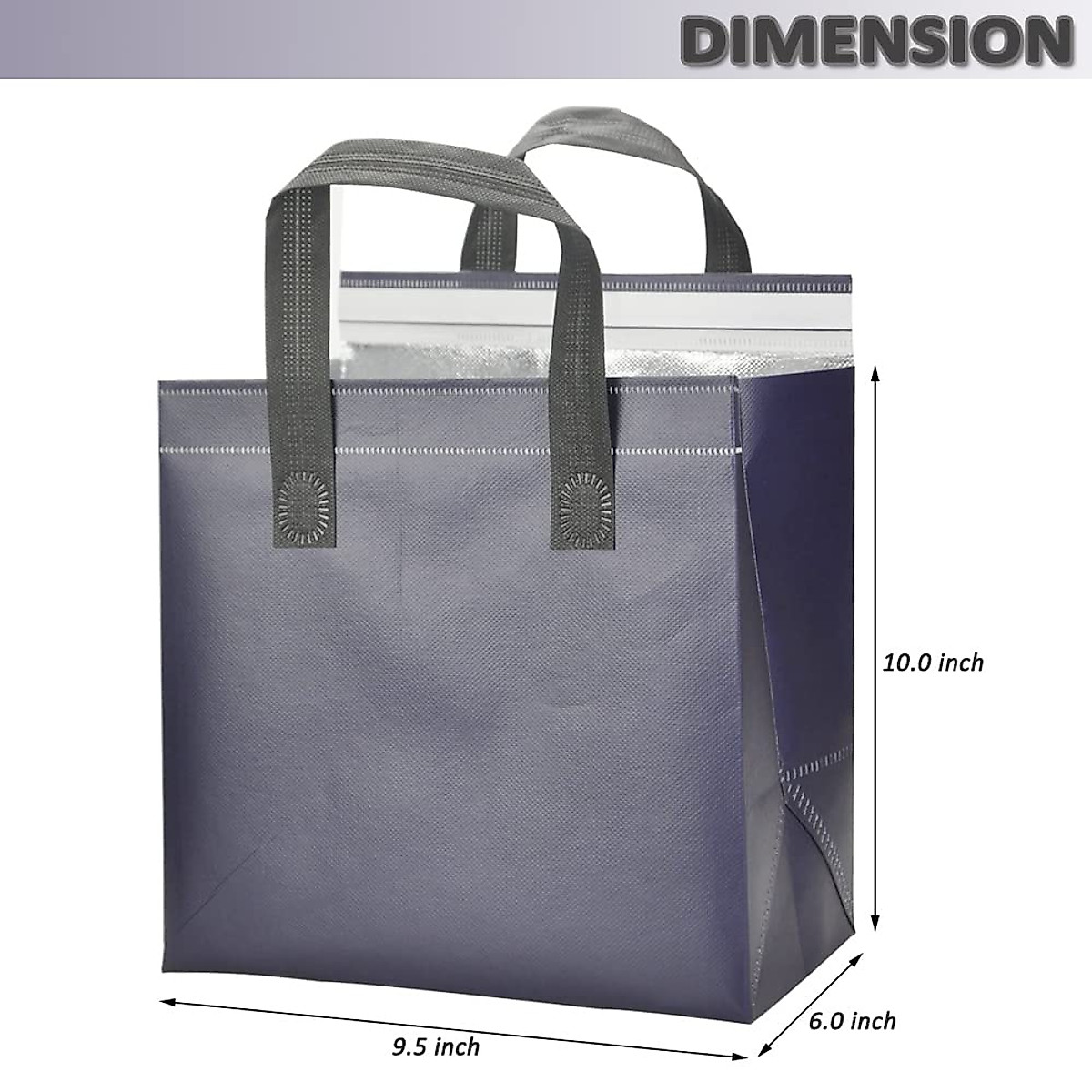 AIVYGDEN 60pcs Insulated Take Away Bags,Thermal Insulation Food Bag for Coffee,Milky Tea,Take-away Dinner,Fresh Seafood,Cold or Warm Food drive for Restaurant,Retail Store or Picnic/BBQ (bule)