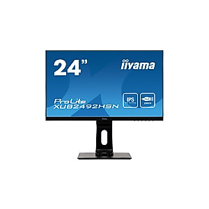 iiyama XUB2492HSN-B1 24" IPS LCD USB-C 65W Charging, 4ms, Full HD 1920x1080, RJ45, 1x HDMI,1 x DisplayPort In, 1 x DisplayPort Out,1 x VGA, 2 x USB, 2 x 2W Speakers, Height Adjustable Stand