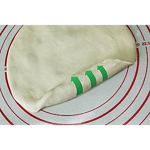 silicone pastry mat non stick baking mat with measurement fondant mat with three sizes for silicone baking mat, counter mat, dough rolling mat,fondant/pie crust mat. (l, Red)