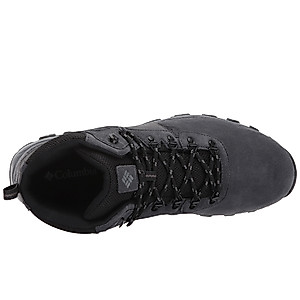 Columbia Men's Newton Ridge Plus II Suede Waterproof Boot, Breathable with High-Traction Grip, shark/black,11
