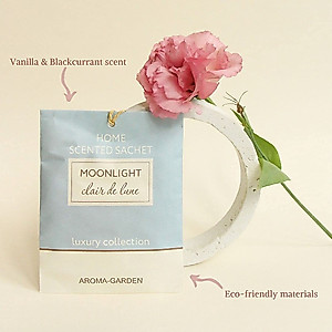 Aroma-Garden Scented Sachet, 15 Gift Pack -Luxury Collection- Fragrance Sachets for Home, Drawers & Closets (Moonlight (Vanilla & Blackcurrant))