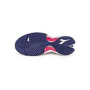 Diadora Women's Finale All Ground Tennis Shoe (Pink Yarrow/White/Blueprint, 7.5)