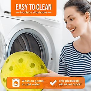 TILTECH Pickleball Pillow - Huggable Plush Pickleball Cushion, 12" Soft & Comfortable Stuffed Pickleball Gift, Realistic and Funny Pillow, Gifts for Pickleball Lovers, Sports Pillow