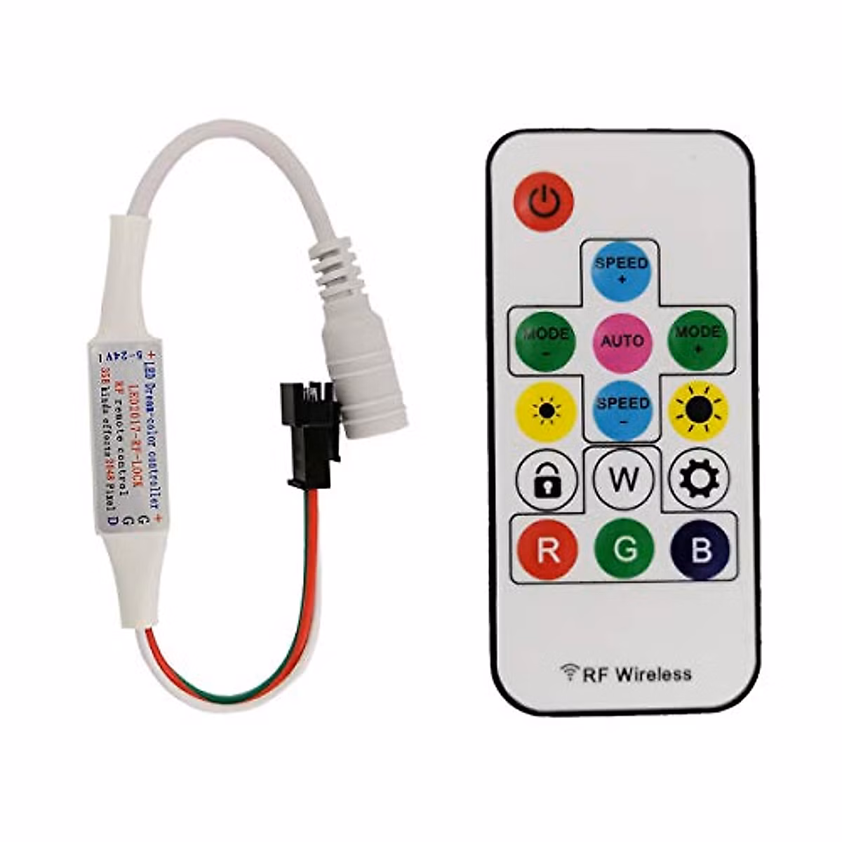 YUNBO 20Pcs WS2811 RGB LED Module Lights DC 12V SMD 5050 Addressable Dream Color RGB LED Module Waterproof IP65 LED Storefront Lights with Tape Adhesive Backside（with Controller and Remote Control）