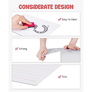 Gamenote Magnetic Small White Board Set - Double Sided Magnet Dry Erase Ruled Lap Boards 9x12 Lined Whiteboard for Kids Student Learning (6)