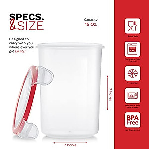 Overnight Oats Container with Lids (Set of 4) | Oatmeal Container To-Go | Overnight Oats Jars with Lid | Cereal and Milk Container On The Go | Oatmeal Storage Container | Leakproof lids, BPA Free