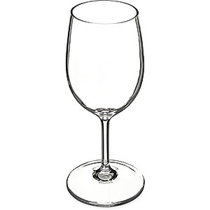 Carlisle FoodService Products 564507 Alibi Shatter-Resistant Plastic White Wine Glass, 8 oz., 6.94" Height, 2.75" width, 2.75" Length, Polycarbonate (Pc), Clear ,pack of 1