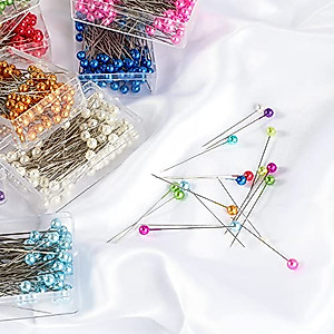 AIEX 1200 Pieces Sewing Pins Multicolor Head Pins Straight for Dressmaker Jewelry Decoration Sewing Projects(1.57inch)